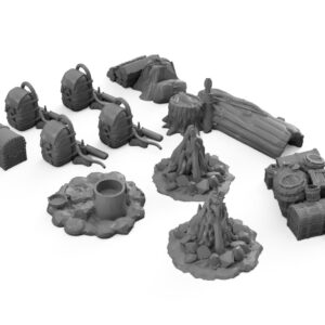 Camp Scatter Set DND Terrain 28mm for Dungeons and Dragons Terrain, D&D, Pathfinder, Warhammer 40k, RPG, Miniatures, Tabletop, D and D, Dungeons and Dragons Gifts