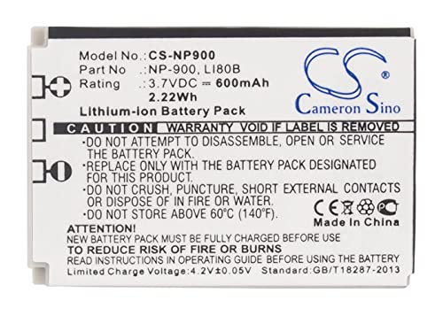 NUBODI Replacement for Battery Praktica 02491-0015-00, 02491-0037-00, BATS4, NP-900 DS-5341, DS-6330, DS-6340, DS-T5, Luxmedia 10XS, Luxmedia 12-TS, Luxmedia 12XS