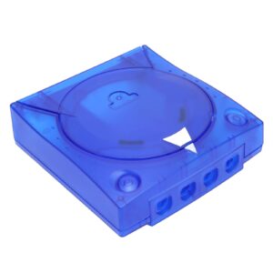 kosdfoge translucent plastic shield housing case,retro video game console protective shell in blue, transparent colors - compatible with sega dreamcast dc game console