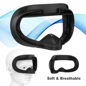 HIKETOK VR Facial Interface Bracket and Leather Foam Face Cover Replacement Pad Set with Accessories Lens Cover and Nose Pad Compatible with Meta Oculus Quest 2