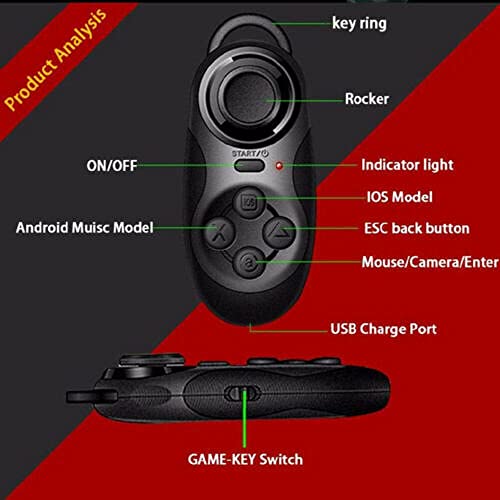 Mini USB Remote Controller Switch Controller,Wireless Bluetooth Joystick Remote Control PPT Clicker Selfie Timer Joystick For iOS/Android/PC