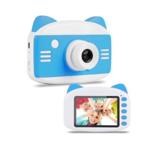 gienex kids selfie camera, christmas birthday gifts for girls age 3-9, hd digital video cameras for toddler, portable toy for 3 4 5 6 7 8 year old girl (color : blue)