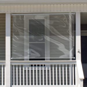 BannerBuzz Roller Shades- Clear, 0.5mm Thick Material with 48 PHR, Ultra-Clear PVC View, Easy to Maintain (60" W x 72" H)