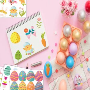 220+PCS Easter Stickers, Easter Stickers for Kids Teens Adults, Cute Bunny Egg Easter Stickers for Water Bottle Toys Laptop Scrapbooking