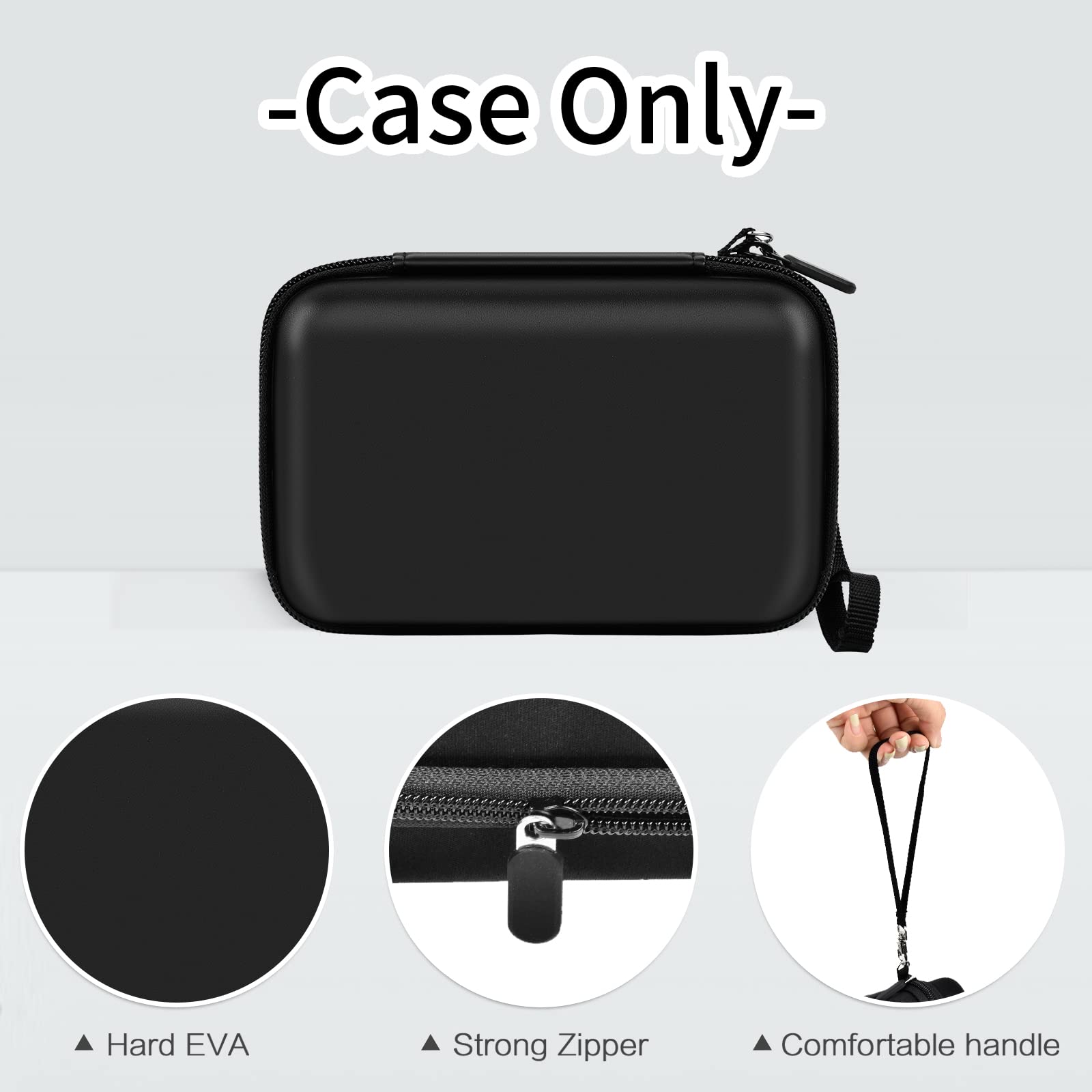 Hard Case Compatible with Analogue Pocket Handheld Game Console, Portable Mini Game Player Storage Bag for Video Games Cards, Charging Cable and Accessories (Box Only)-Black