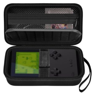 hard case compatible with analogue pocket handheld game console, portable mini game player storage bag for video games cards, charging cable and accessories (box only)-black