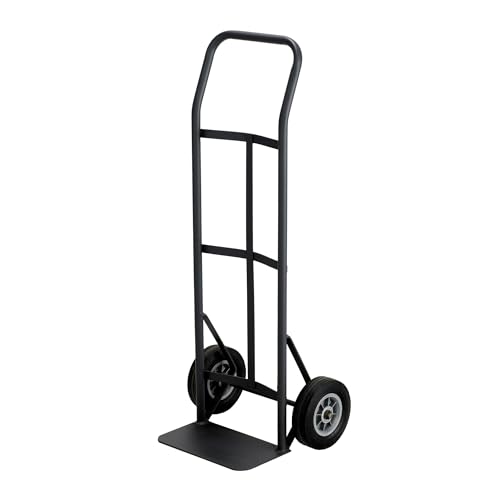 Safco Products Tuff Truck Continuous Handle Hand Truck - 400 lbs. Capacity -Black Powder Coat Finish - With Flow-Back Handle Design - Heavy-Gauge Tubular Steel Frame. For Moving Storage and More