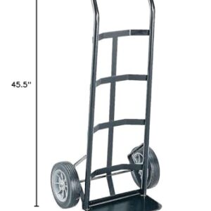 Safco Products Tuff Truck Continuous Handle Hand Truck - 400 lbs. Capacity -Black Powder Coat Finish - With Flow-Back Handle Design - Heavy-Gauge Tubular Steel Frame. For Moving Storage and More