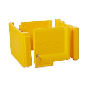 rubbermaid 6181 yellow locking cabinet for 6173 cart, high-density polypropylene construction, no moisture absorption, doors require assembly, 18"w x 15"d x 6"h