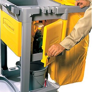 Rubbermaid 6181 Yellow Locking Cabinet for 6173 Cart, High-Density Polypropylene Construction, No Moisture Absorption, Doors Require Assembly, 18"W x 15"D x 6"H