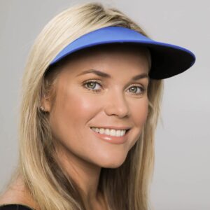 No Headache Women’s Sun Visor Round Brim Sun Visor Golf Visor Tennis Visor Royal Blue