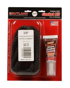 rutland products rutland 96-6 grapho-glas rope gasket replacement kit, 3/8-inch by 7-feet, 3/8" x7', black