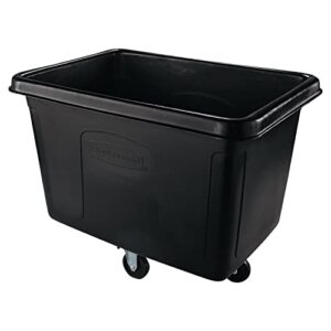 rubbermaid 4614bla cube truck, rectangular, 500-lb. cap., black