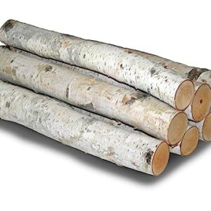 Wilson 15.5"-17.5" Decorative White Birch Logs, Natural Bark Wood Home Décor - 1.5"-3" Dia. (Set of 8)