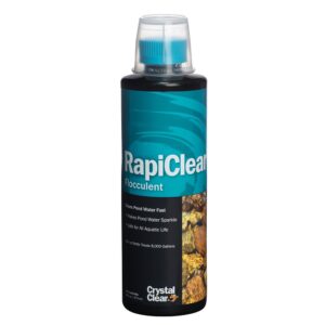 crystalclear rapiclear liquid flocculent - pond water clarifier - 16 ounces treats up to 8,000 gallons