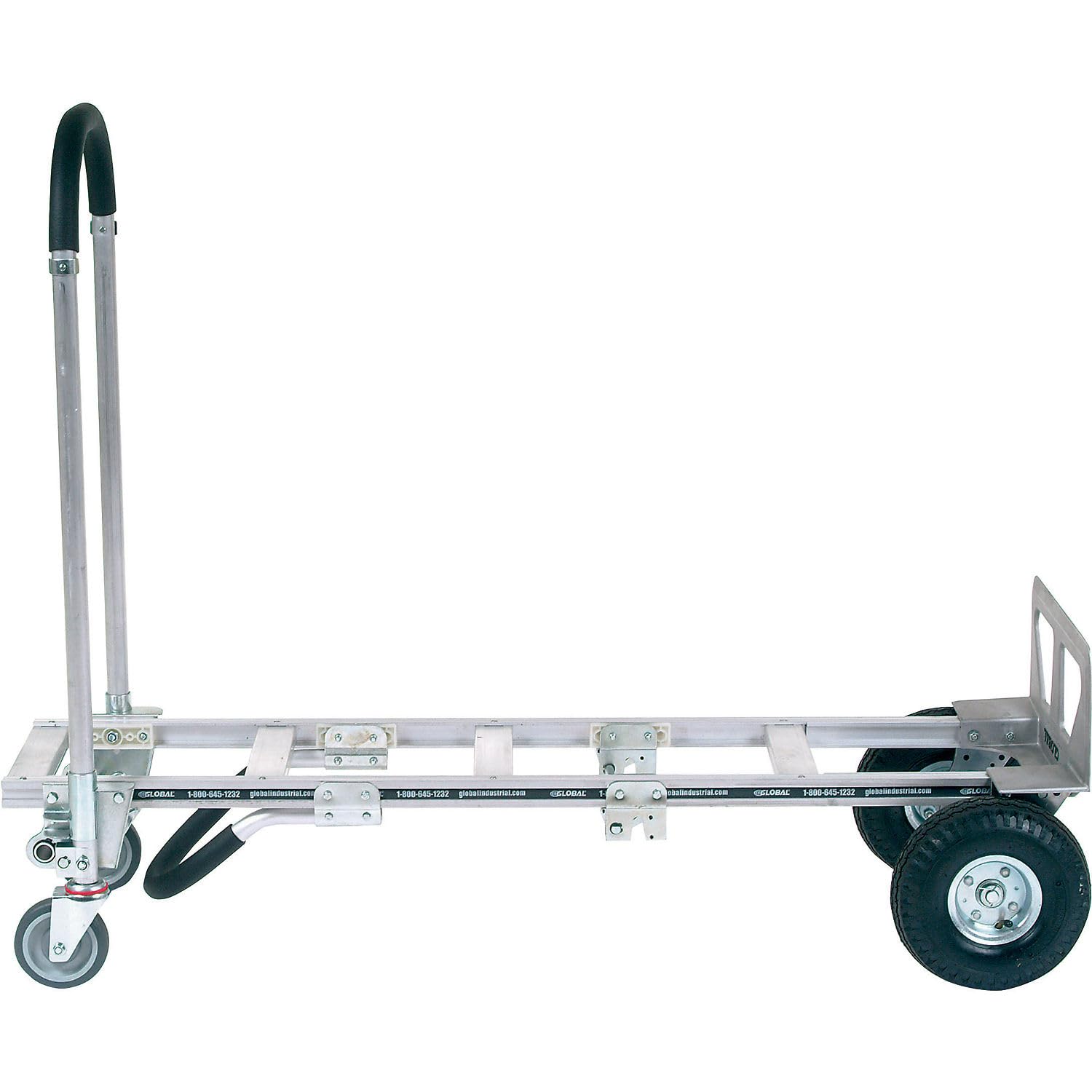 Global Industrial Aluminum 2-in-1 Convertible Hand Truck with Pneumatic Wheels - Senior