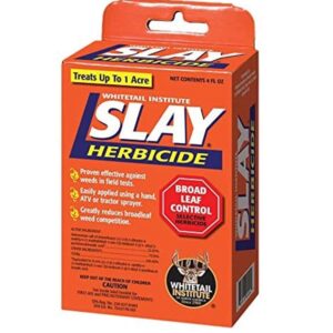 Whitetail Institute Slay Selective Broad-Leaf Weed Control Herbicide Specifically Developed for Deer Food Plots, 4 Ounces (1 acre)