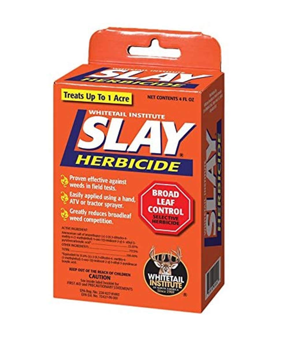 Whitetail Institute Slay Selective Broad-Leaf Weed Control Herbicide Specifically Developed for Deer Food Plots, 4 Ounces (1 acre)