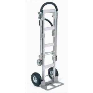 global industrial aluminum 2-in-1 convertible hand truck with pneumatic wheels - senior