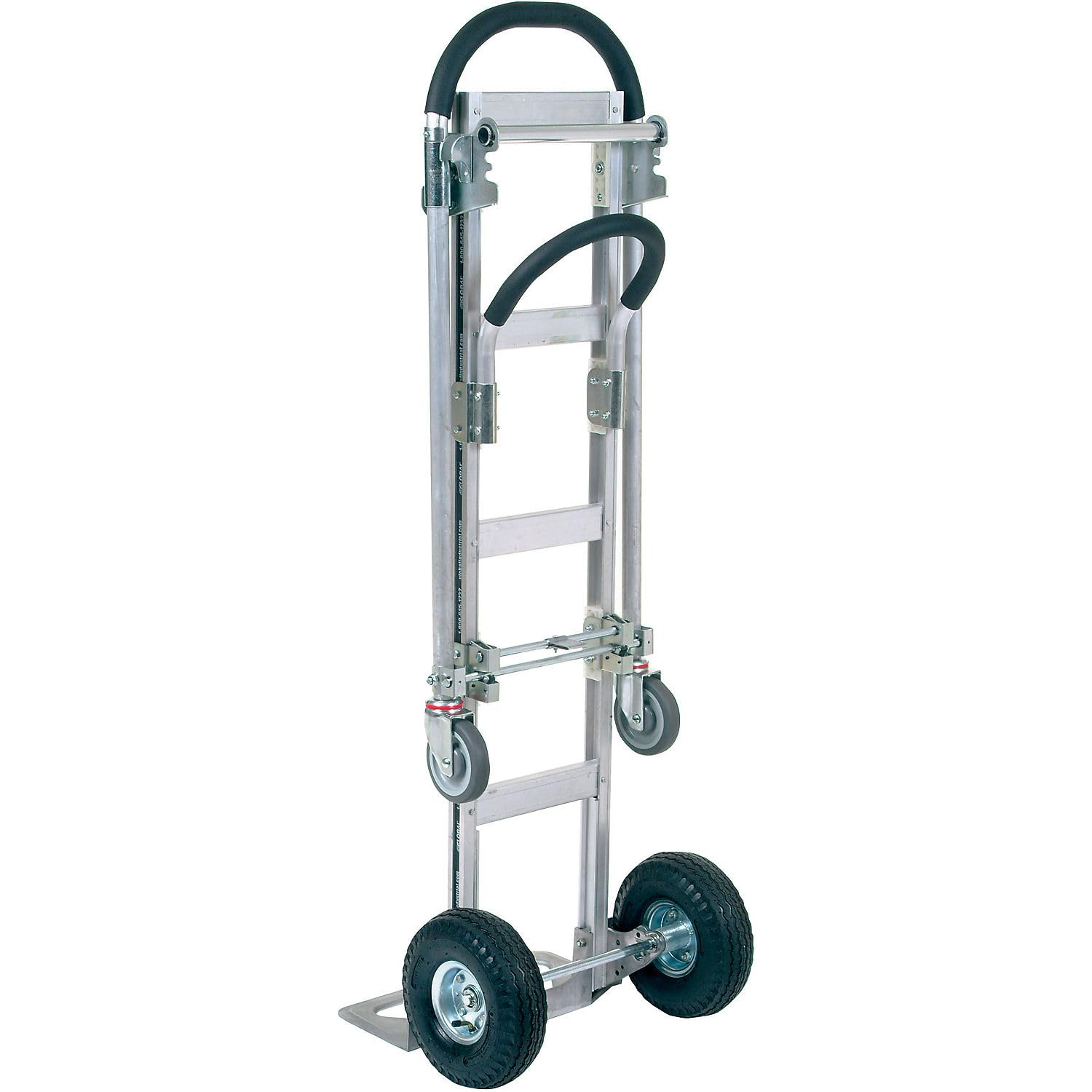 Global Industrial Aluminum 2-in-1 Convertible Hand Truck with Pneumatic Wheels - Senior