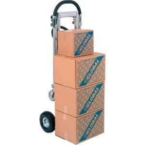 Global Industrial Aluminum 2-in-1 Convertible Hand Truck with Pneumatic Wheels - Senior