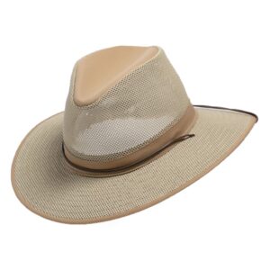 henschel aussie mesh breezer hat - packable sun protection for outdoor activities. ideal for hiking, fishing & camping. (us, alpha, medium, khaki)