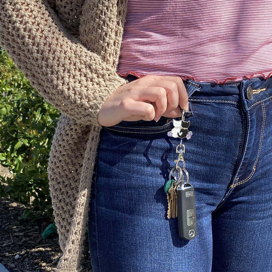 Finders Key Purse -Women’s Key Chain, Key Holder, Keychain Accessories, Key Ring, Cute Keychain, Keychain, Accessories, Car Keys Keychain, Two Kitties