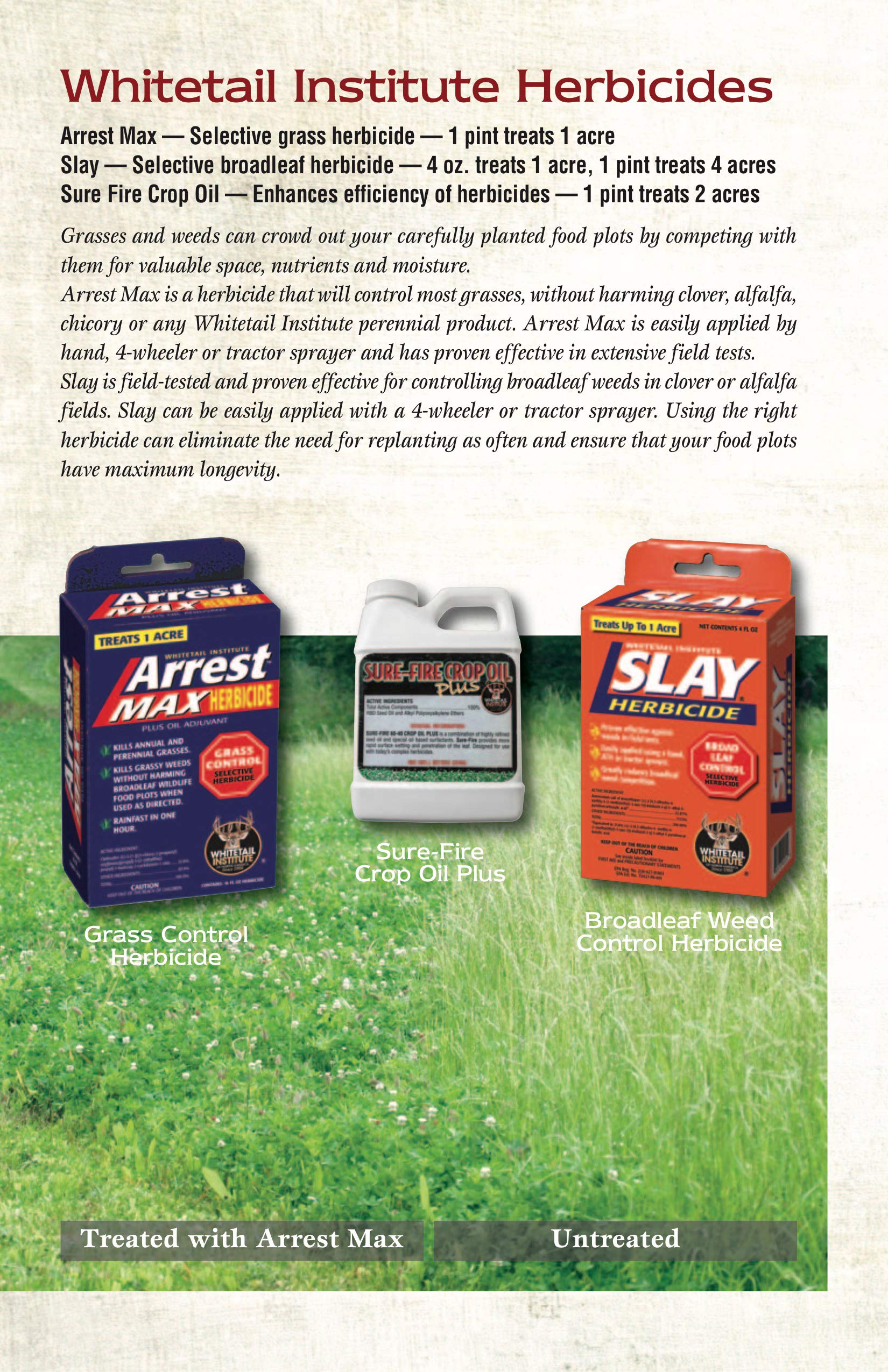 Whitetail Institute Slay Selective Broad-Leaf Weed Control Herbicide Specifically Developed for Deer Food Plots, 4 Ounces (1 acre)