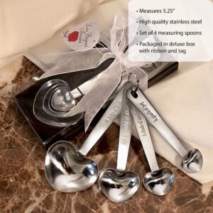 FASHIONCRAFT 4801 Love Beyond Measure Heart Measuring Spoons, Silver Measuring Spoons, Wedding Favor, 1-Piece