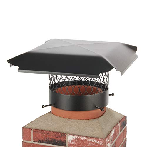 Draft King CBO8 Round Bolt On Black Galvanized Steel Single Flue Chimney Cap, 8" Diameter