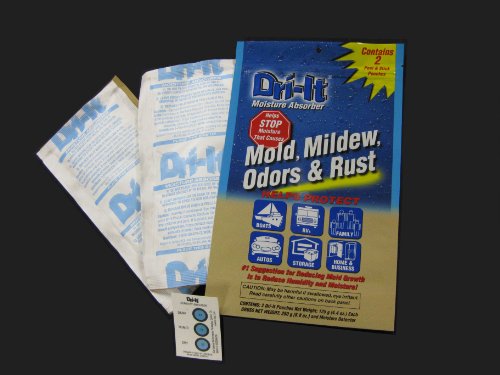 Dri-It MA-2-125-A Moisture Absorber with Disposable Peel and Stick Backing in a Twin-Pack , Blue