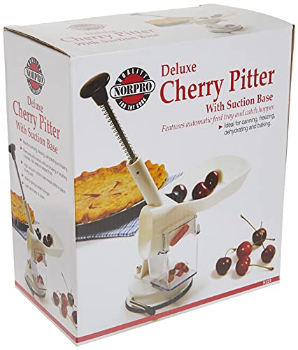 Norpro Deluxe Cherry Pitter Automatic Feed Tray, 1.75in/4.5cm, As Shown