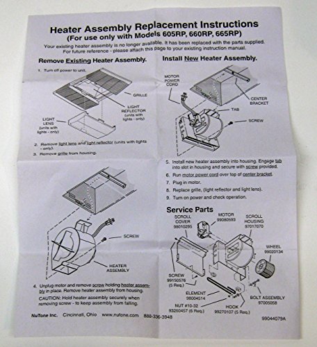 NuTone S97017648 Heater Motor Assembly