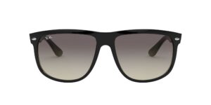 ray-ban rb4147 boyfriend square sunglasses, black/grey gradient dark grey, 60 mm