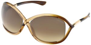 tom ford authentic sunglasses: whitney tf9, shiny transparent rose / gradient brown lenses, 64/14/110