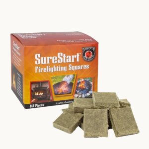 meeco's red devil surestart® firelighting squares pack of 144 - quick lighting for indoor/outdoor fireplaces, wood stoves, pellet stoves, campfires, fire pits, smoker grills, & pizza ovens