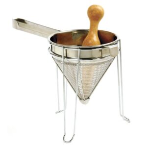 norpro stainless steel 642 chinois with stand and pestle set, 9" x 7" x 7"