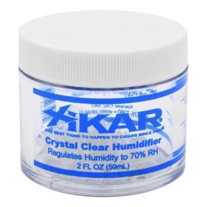 xikar crystal gel humidifier jar for cigar humidors, 2oz - reusable crystals for premium cigar humidification - regulates 70% relative humidity and lasts up to 90 days, ideal for 75 cigars