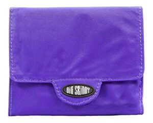 big skinny women's trixie tri-fold slim wallet, holds up to 30 cards, purple