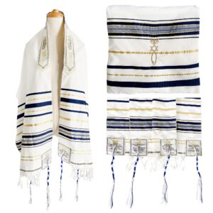 holy land market new covenant messianic prayer shawl tallit 72" x 22" with bag, card and brochure from israel (one tallit)