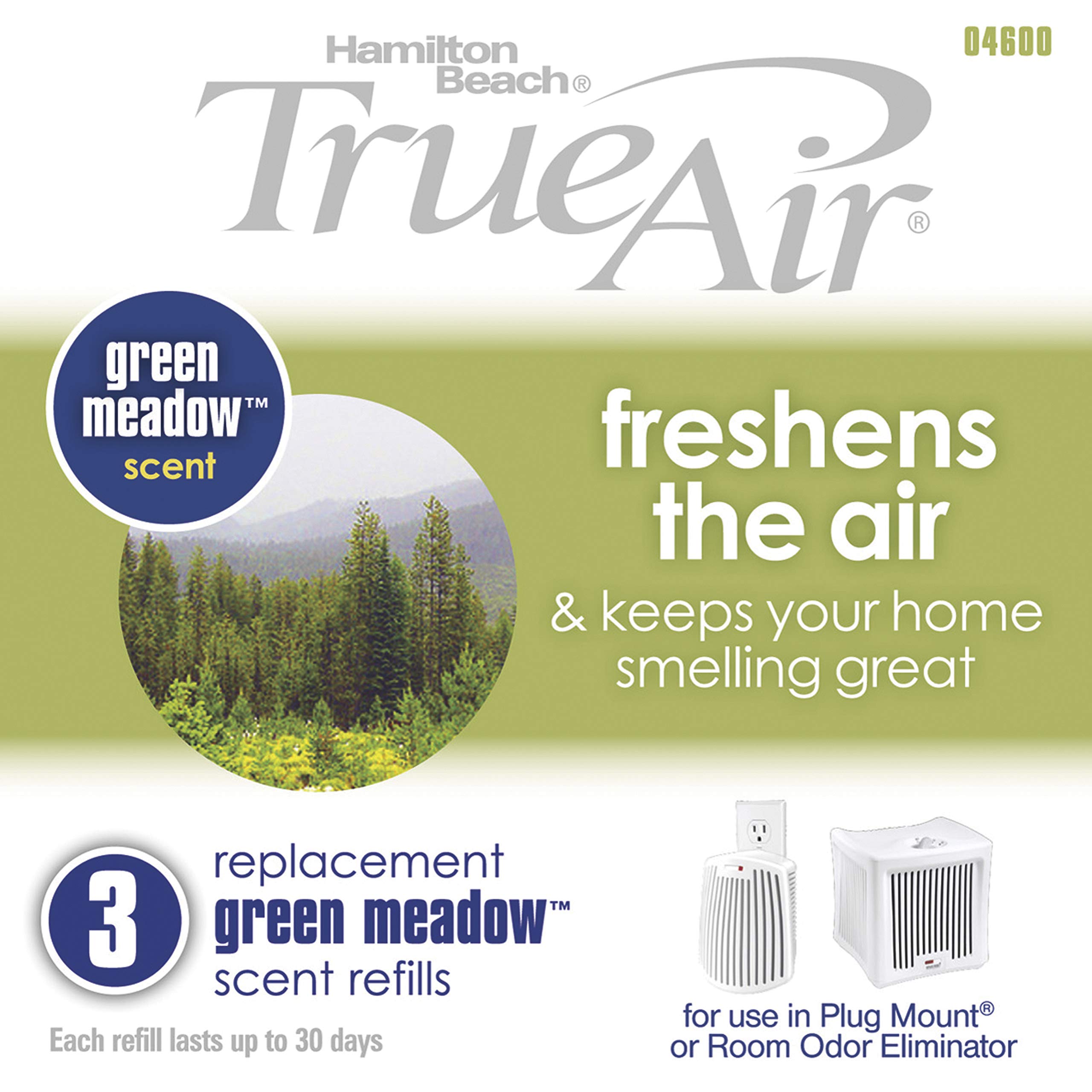 Hamilton Beach TrueAir Green Meadow Air Purifier Freshener Scent Refill, 3-Pack