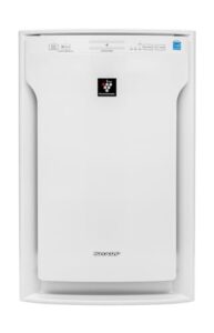 sharp air purifier with plasmacluster ion technology for large rooms. odor and true hepa filters for dust, smoke, pollen, and pet dander may last up-to 2 years each. fpa80uw.