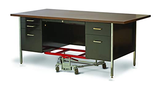 Raymond Original Mighty King Steel Desk Lift, Hard Rubber Wheels, 600 lbs Load Capacity, 9-3/4" Height, 32" Width X 16" Depth