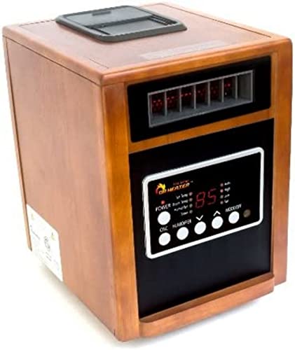 Dr Infrared Heater DR-998, 1500W, Space Heater with Humidifier, Oscillation Fan & Remote Control (Cherry)