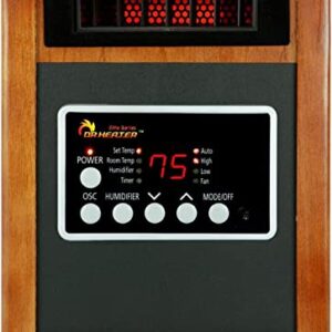 Dr Infrared Heater DR-998, 1500W, Space Heater with Humidifier, Oscillation Fan & Remote Control (Cherry)