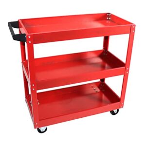 dragway tools 3 tray service utility cart 150 lbs load capacity with swivel 360° wheels tool cart multifunctional