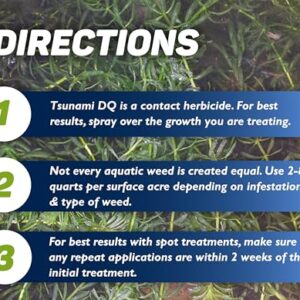 Tsunami DQ Aquatic Herbicide- Quart - 37.3 Percent Diquat Dibromide – Concentrated Aquatic Weed Killer for Lakes and Ponds - Duckweed, Watermeal, Curly Leaf, Pondweed & Many More