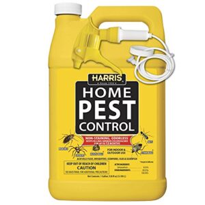 harris home insect killer, liquid gallon spray with odorless and non staining residual formula - kills ants, roaches, spiders, fleas, mosquitos, moths, scorpions, flies and silverfish