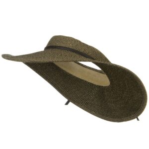 jeanne simmons upf50+ crownless 4 inch wide brim visor - black tweed osfm