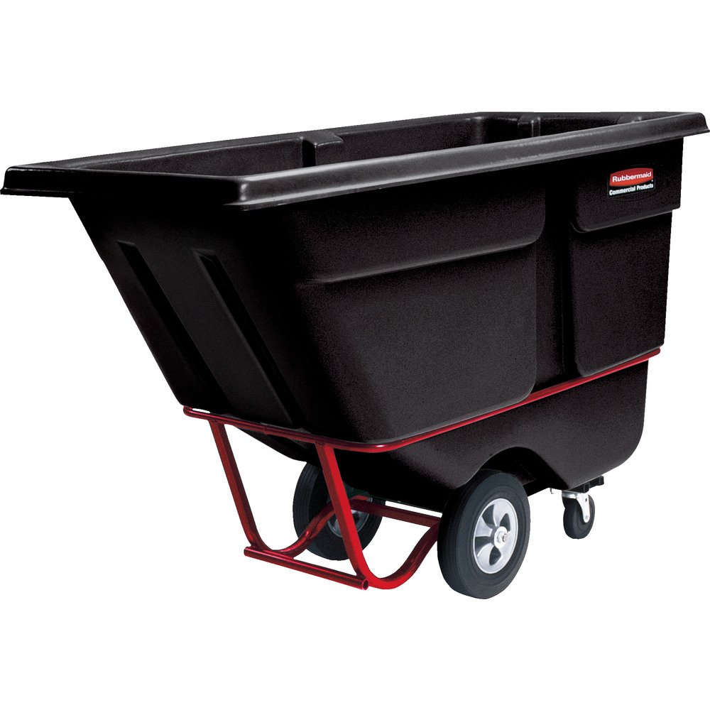 Rubbermaid Commercial FG131500BLA Forkliftable Polyethylene Dump Truck, 1250-Pound Capacity, Black